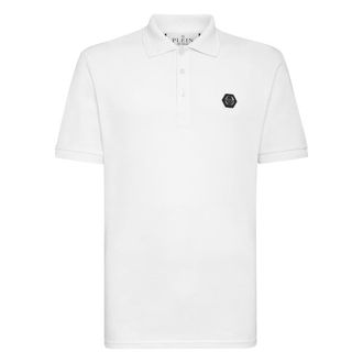 Philipp Plein Homme, Tops, Blanc, Taille: 2XL Polo SS Gothic Plein