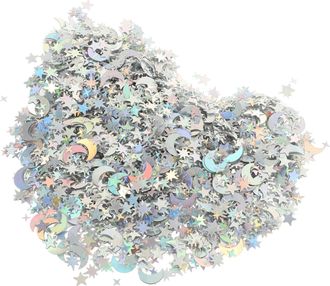 Valiclud Konfetti Stern Mond 60g PET Tischdeko Glitzerkonfetti Partydeko Hochzeit Geburtstagsdeko Ballonf&uuml;llung