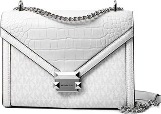 Michael Kors Femme, Sacs, Blanc, Taille: ONE Size Sac Bandouli&egrave;re en Toile avec Bretelle R&eacute;glable