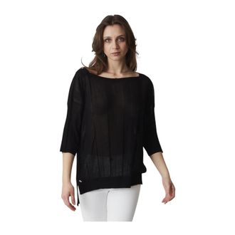 Manila Grace Stilvolles Overshirt - - Blouses & Shirts - Damen - Schwarzk - S