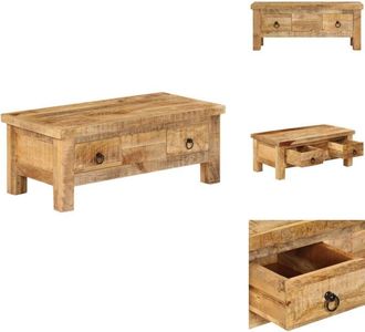 vidaXL Couchtisch 90x45x35 cm Massivholz Mango - Holz Tisch - Couchtisch - Wohnzimmertisch - Mangoholz M&ouml;bel - Antik Stil