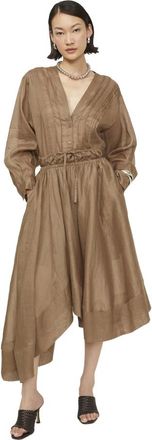 Isabelle Blanche Femme, Robes, Brun, Taille: 40 FR Robe Midi