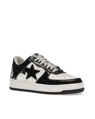 A Bathing Ape Mens Sneakers Sta 1 Black Leather Trainers