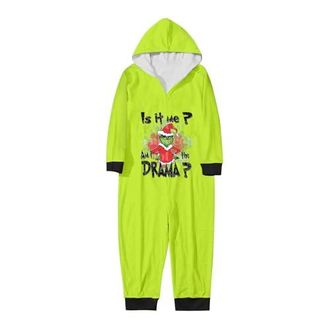 Generic Le Grinch Pyjama Noel Famille De Grinch Ensembles Hiver Costume Pull Couple Adulte Deguisement Bebe Homme The Noël Vetement Chaud Et Doux Ensemble Enf