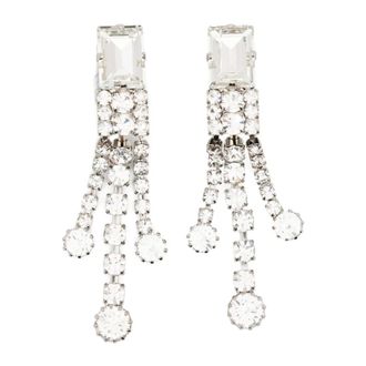 Alessandra Rich Kristallohrringe mit Fransen - - Accessories - Damen - Grau - ONE SIZE