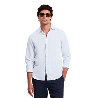 Ted Baker Hemd f&uuml;r Herren, Leinen-Mischung, Regul&auml;r, Lang&auml;rmlig (Hellblau)