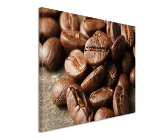 Paul Sinus Art XXL Fotoleinwand 120x80cm Food-Fotografie - Ger&ouml;stete braune Kaffeebohnen auf Leinwand exklusives Wandbild moderne Fotografie f&uuml;r ihre Wand in vielen 