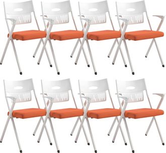 Generic Klappbarer Konferenztisch (55,1 cm) mit 8 St&uuml;hlen, mobiler Klapptisch auf Rollen f&uuml;r B&uuml;robesprechungsr&auml;ume, schnell aufzubauen, platzsparendes Design