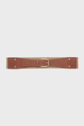 Gerard Darel Ceinture en cuir avec dos &eacute;lastiqu&eacute; - IZIA - Camel