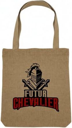 Fabulous Sac Shopping Tote Bag Aspect Lin - Futur Chevalier H&eacute;ros Moyen-&Acirc;ge Combat - Sac de Courses Toile Epaisse 360g Beige Naturel Cabas Port&eacute; Epaule Solide 