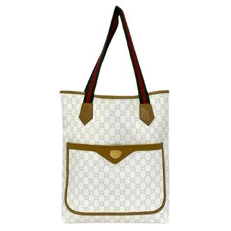 Gucci Sac cabas en cuir et PVC Pre-owned - Femme - Pre-owned - Beige - Taille: ONE Size