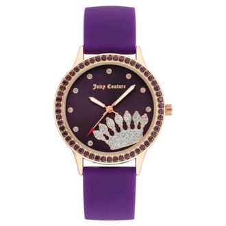 Juicy Couture Femme, Accessoires, Violet, Taille: ONE Size Montre Femme Rose en Silicone