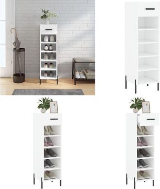 vidaXL Vidaxl - Schuhschrank Wei&szlig; 30x35x105 cm Holzwerkstoff - Schuhschrank - Holzwerkstoffm&ouml;bel - Garderobe - Einbauschrank - Wohnraumorganisation - Home &