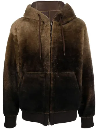 Salvatore Santoro Wendbare Kapuzenjacke aus Shearling - Braun