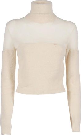 Elisabetta Franchi Femme, Pulls, Blanc, Taille: 38 FR Maglia Tricot