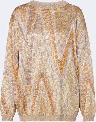 Missoni Pullover aus H&auml;kelstrick mit Pailletten