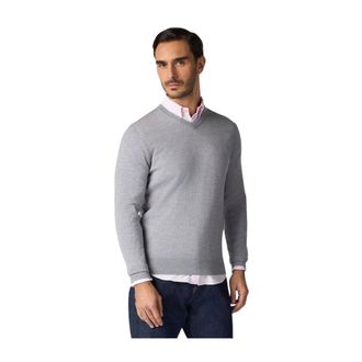 Brooks Brothers Homme, Pulls, Gris, Taille: XS Pull en Laine M&eacute;rinos Col V