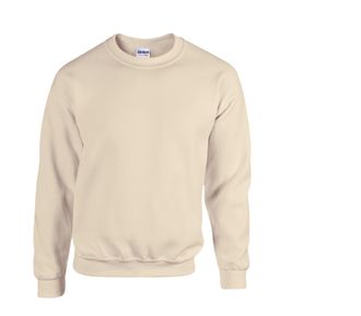 Gildan Herren Sweatshirt aus Fleece mit Rundhalsausschnitt, Stil G18000/1x Sand & 1x HL Kauf Notizblock, XL