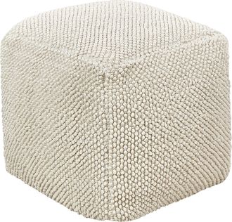 Beliani Pouf Baumwolle beige/Hellbeige 45x45x45 cm Sitzhocker quadratisch Joara