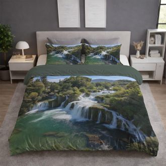 Generic Bettw&auml;sche 200 x 200 cm 3teilig Gr&uuml;n - Bettbezug 200 x 200 cm 2er Set mit Kissenbez&uuml;ge 80x80 cm Atmungsaktiv Leicht Anti-Pilling bettw&auml;sche mit Rei&szlig;ve