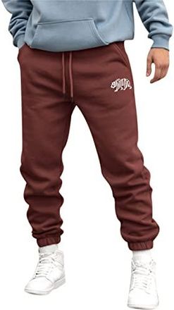 Generic Pantalon de sport d&eacute;contract&eacute; pour homme - Pantalon de chef baggy - Coupe ajust&eacute;e - Coupe droite - Pantalon chino ample - Pantalon de d&eacute;tente r&eacute;gulier
