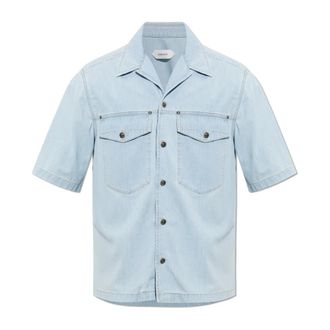 Versace Besticktes Denim-Baumwollhemd - - Shirts - Herren - Blau - M