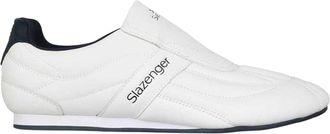 Slazenger Warrior Sneaker f&uuml;r Herren, Leder, Zum Anschl&uuml;pfen (Wei&szlig;/Marine)