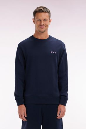 Eden Park Sweatshirt &Agrave; Col Rond En Molleton Coton Marine