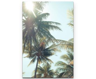 Paul Sinus Art Palmen am Strand - Vintagefotografie - Leinwandbild 90x60cm