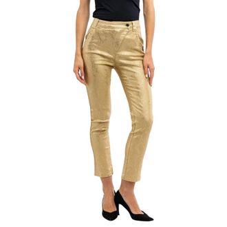 Patrizia Pepe Femme, Pantalons, Jaune, Taille: W26 Gold Snake Pants