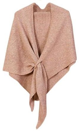 Generic Ch&acirc;le en laine m&eacute;lang&eacute;e de couleur unie pour femme, cape en laine cachemire &eacute;paules haut pull ch&acirc;le &eacute;charpe pour robes de soir&eacute;e, A-Camel, Taille uniq