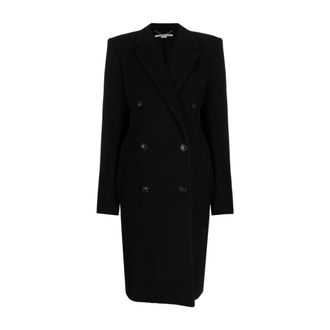 Stella McCartney Schwarzer zweireihiger Mantel - - Coats - Damen - Schwarzk - XS