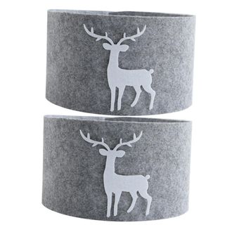 Valiclud Weihnachtsbaumrock 60cm Elchmuster Vlies Baumrock &Uuml;berzug Wei&szlig; 2 St&uuml;ck Bodenschutz Weihnachtsbaumdecke f&uuml;r Innen und Au&szlig;en