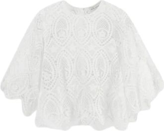 Weili Zheng Femme, Blouses et Chemises, Blanc, Taille: 38 FR Macram&eacute; Lace Crop Top