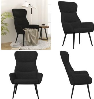 vidaXL Relaxsessel Schwarz Stoff - Sessel - Relaxsessel - Bequemer Sessel - Schwarzer Sessel - Stuhl - Home & Living
