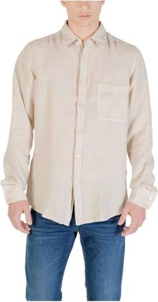 HUGO BOSS Homme, Chemises, Beige, Taille: XS Chemise en Lin Beige pour Homme