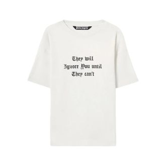 Palm Angels Homme, Tops, Blanc, Taille: S Statement Regular Tee