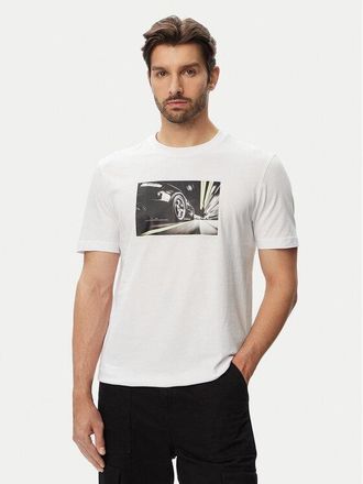 HUGO BOSS T-Shirt Te Motors 50566627 Wei&szlig; Regular Fit