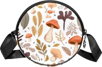 Generic Sac &agrave; bandouli&egrave;re rond rond pour femme, petit sac &agrave; bandouli&egrave;re champignon avec fermeture &eacute;clair, bretelles r&eacute;glables, d&eacute;contract&eacute; pour femmes et fill