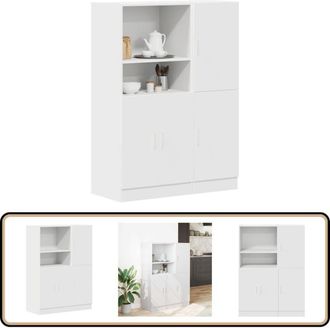 vidaXL 2-tlg. Küchenschrank-Set Weiß Holzwerkstoff - Vidaxl