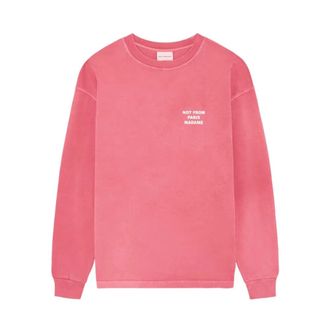 Dr&ocirc;le de Monsieur Waschbares Slogan Langarm-T-Shirt - - Tops - Herren - Rosa - S