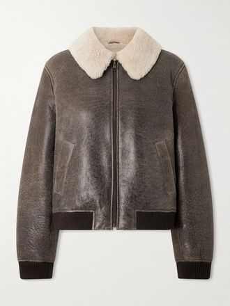 Frame Denim The Shrunken Verk&uuml;rzte Jacke Aus Shearling - Braun