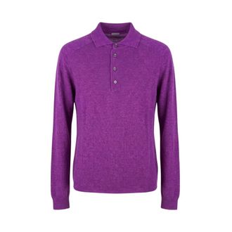 Malo Polo Tricot Manches Longues - Homme - Tops - Violet - Taille: 2XL