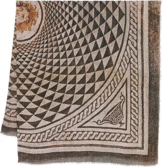 Faliero Sarti Schal mit Mosaikmuster - Braun