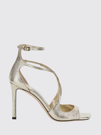 Jimmy Choo London Sandales Azia en nappa lamin&eacute; avec talon aiguille et bout carr&eacute;