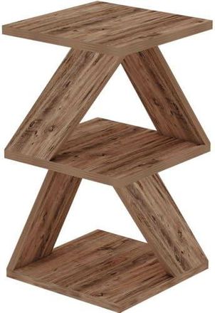 Hanah Home Stylish Side Table with Wall-Mount Option, Atlantic Pine, 29.6 x 54.2 x 29.6 cm | 100% Melamine Coated Particle Board, 18 mm Thick | Versatile Storage