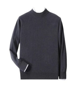 Generic Pull en laine mérinos à manches longues pour homme - Décontracté - Épais et chaud - Col rond, 691, XL