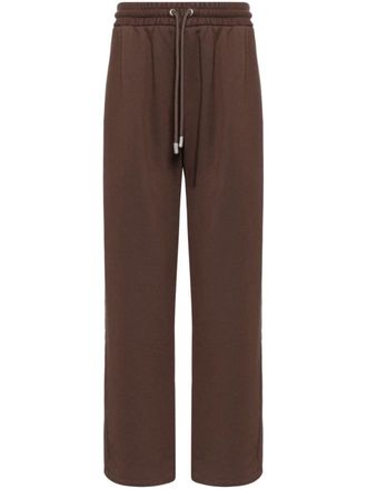 Off-white pantalon de jogging &agrave; motif brod&eacute; - Marron
