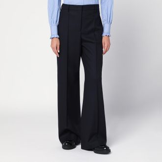 Prada Blaue weite Wollhose