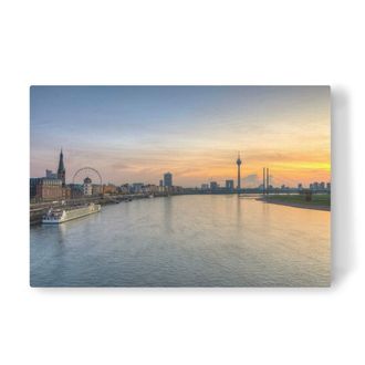 artboxONE Leinwand 150x100 cm Städte Die Skyline von Düsseldorf von Michael Valjak